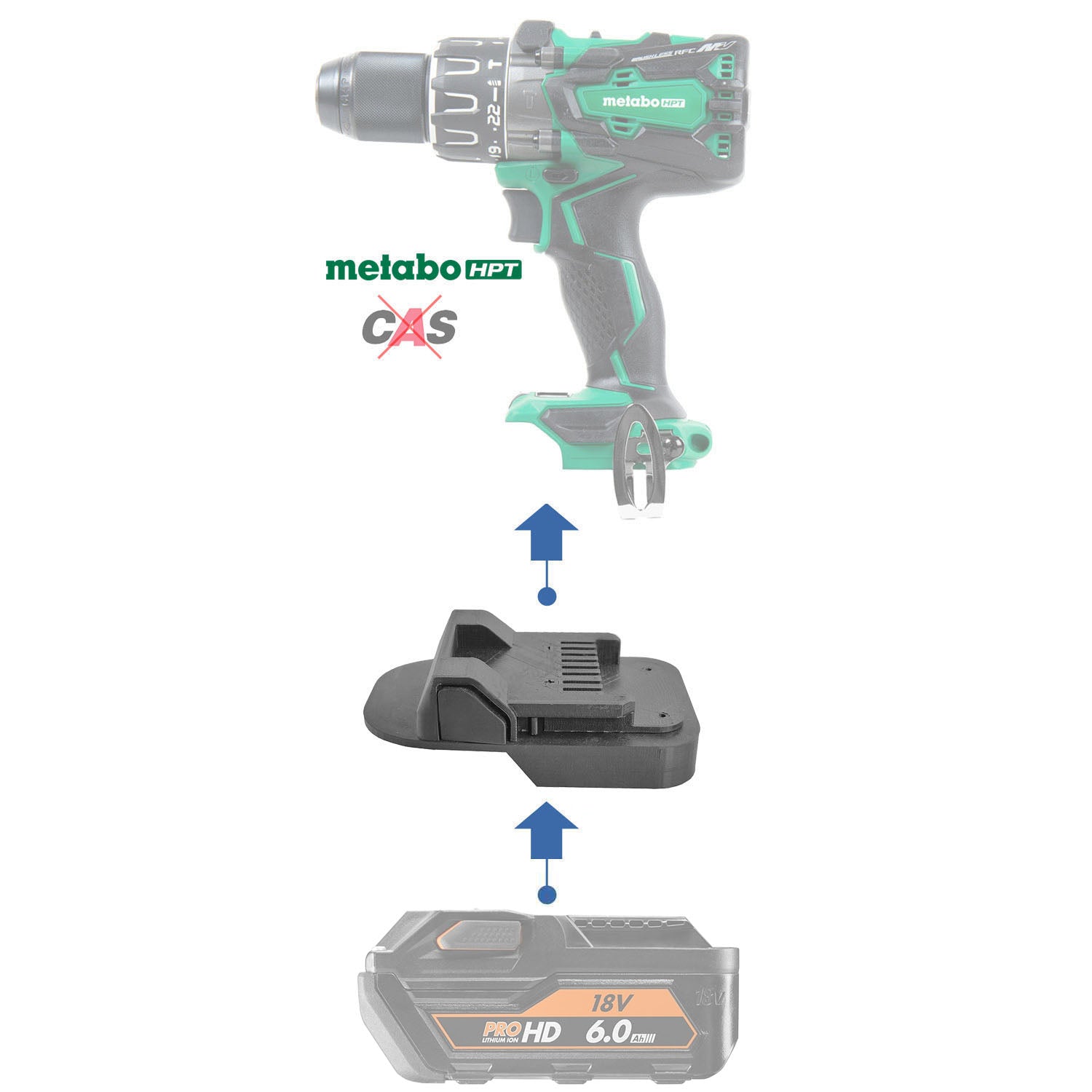 AEG Battery Adapter to Metabo HPT – Power Tools Adapters | New Zealand